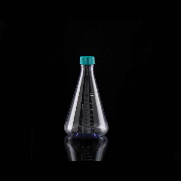 2L PC Conical Erlenmeyer Flasks, Flat Base, Seal Cap, Sterile, 1/pk, 6