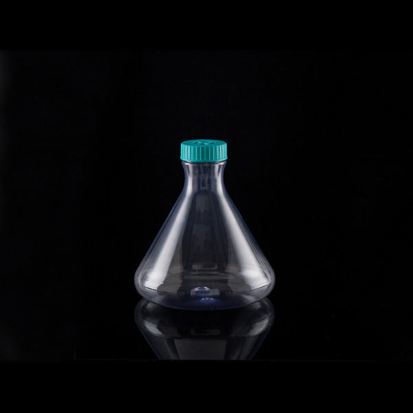 3L PC Conical Erlenmeyer Flasks, Flat Base, Seal Cap, Sterile, 1/pk, 4