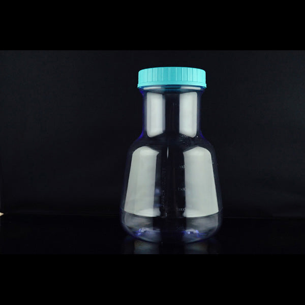 3L PC Wide-mouth High Efficient Erlenmeyer Flasks, Flat Base, Seal Cap