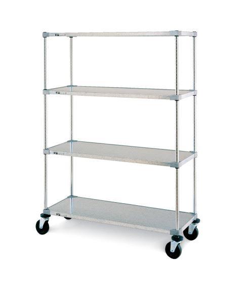Metro F566EG Super Erecta 4-Shelf Industrial Solid Shelving Stem Caste