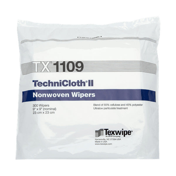 TexWipe TechniCloth II 9" x 9" blend wipers with ULP treatment, 3000 w