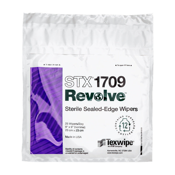 Texwipe REVOLVE, Dry, Sterile Wiper 9" x 9" Sealed edge, 500 wipers/Cs ...